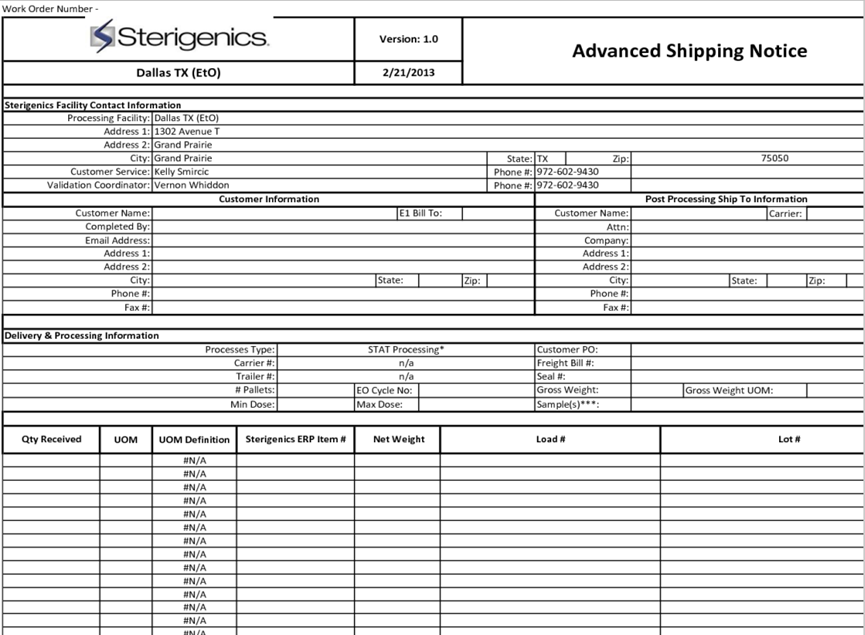 Advanced Shipping Notice (ASN)
