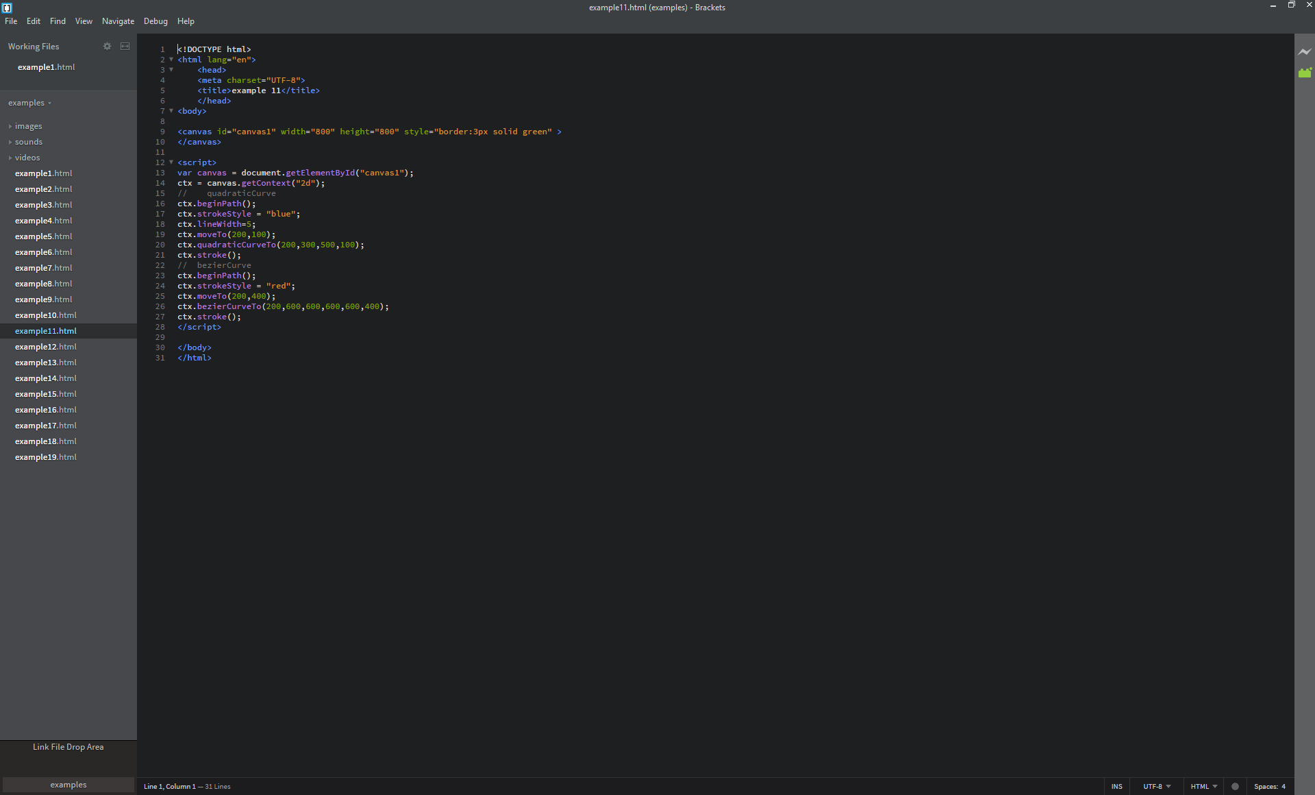 Καμπύλες στο Html Canvas